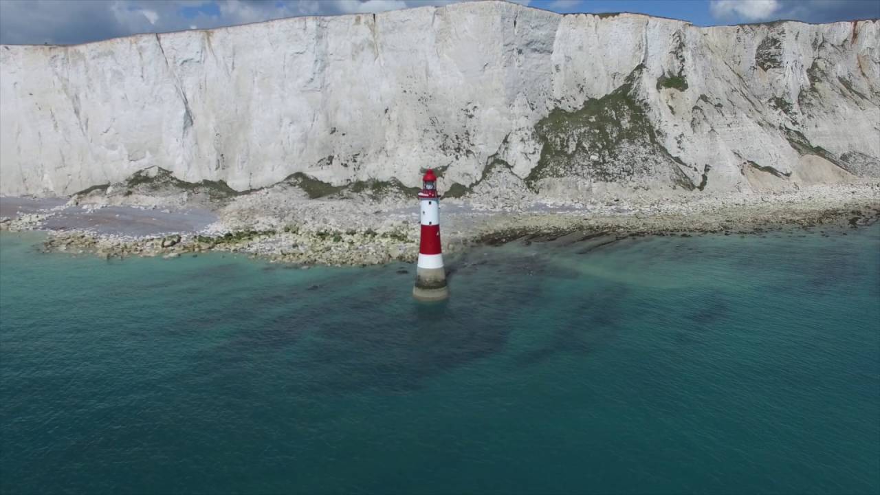 Amazing drone footage of Eastbourne Lighthouse - Beachy Head - YouTube