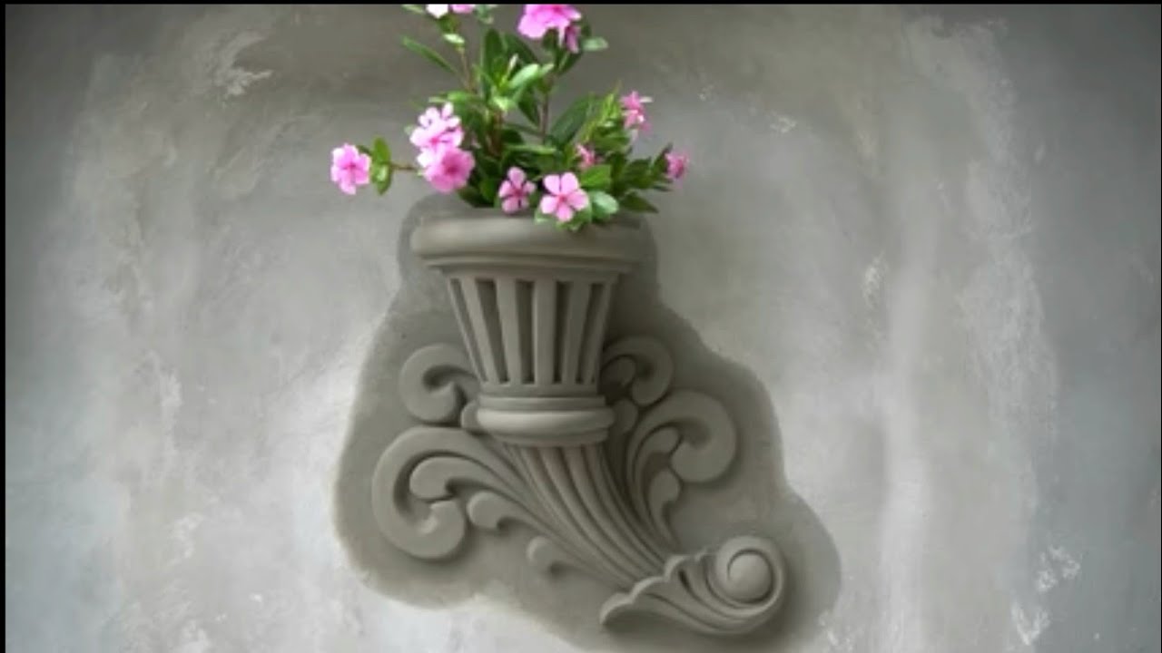 How to make Flowers Design in wall Plaster - YouTube
