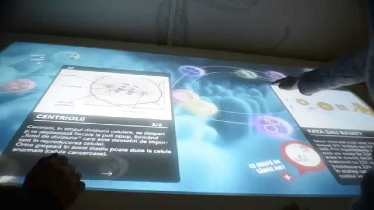 Museum interactive table using Kinect - YouTube