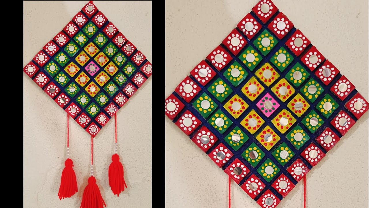 DIY Wall Hanging Craft making with Cardboard//Mirror wall Hanging//DIY ...