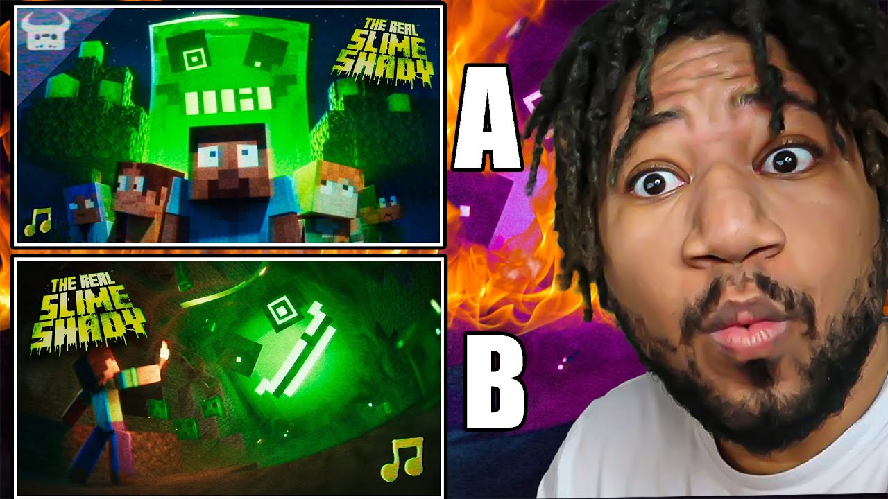 MINECRAFT SLIME RAP 🎵 - "The Real Slime Shady" [VERSION A] & [VERSION B ...