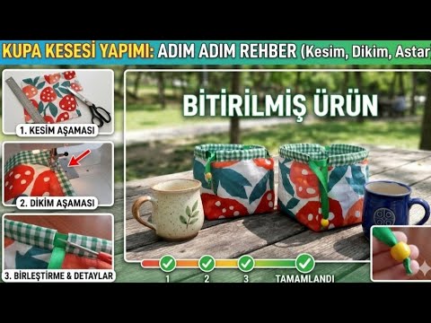 ☕️ Kupa, çay, şeker tek kesede! Pratik, koruyucu ve şık. İster dik sat, ister hediye et! 🎁🛍️ #diy 