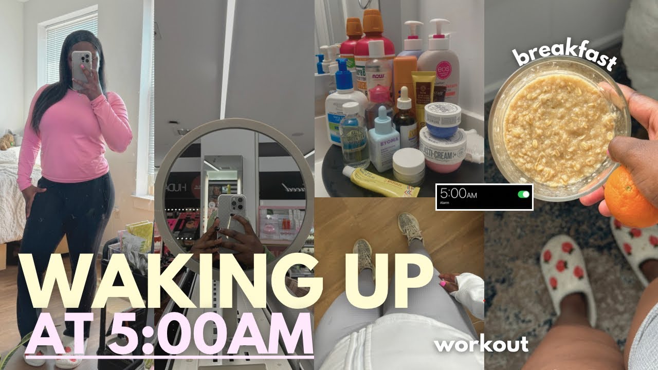 Waking Up At 5am 🌥️ Productive Morning Habits Self Care Workout Chit