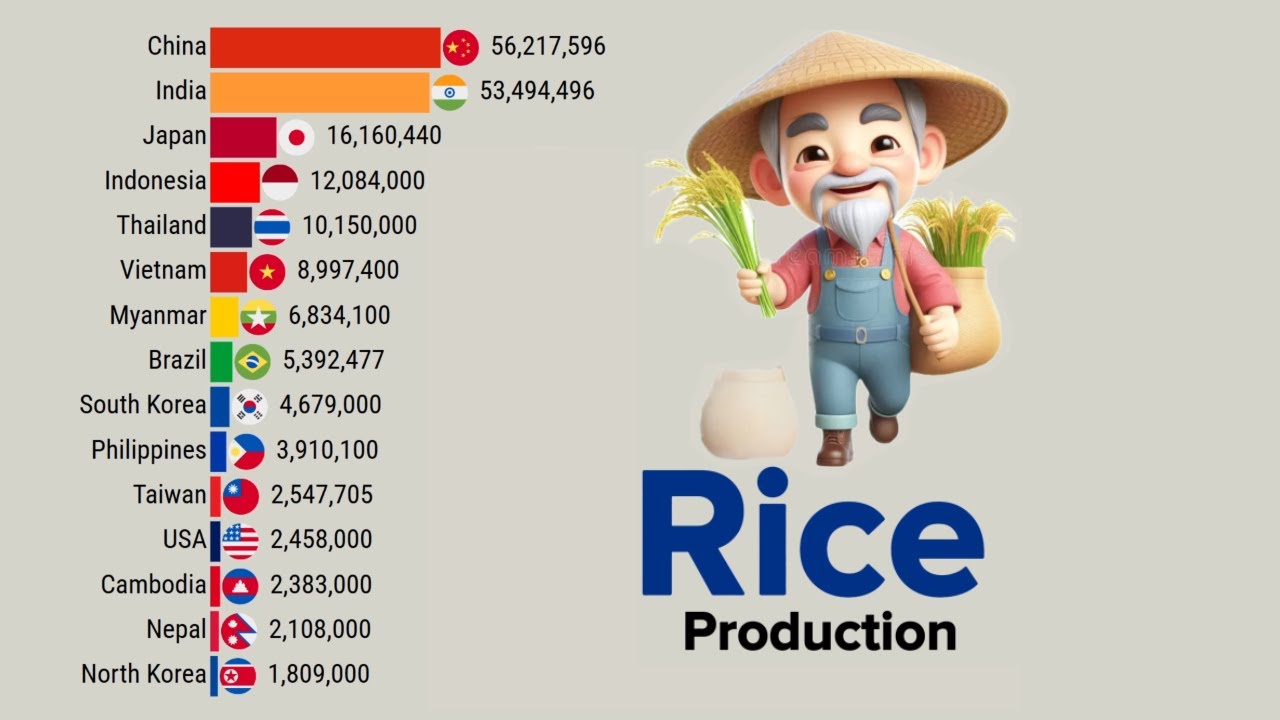 RICE Producing Countries in The World - YouTube