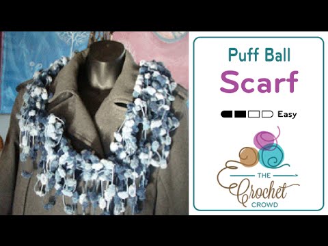 BEGINNER Crochet Puff Ball Scarf - YouTube