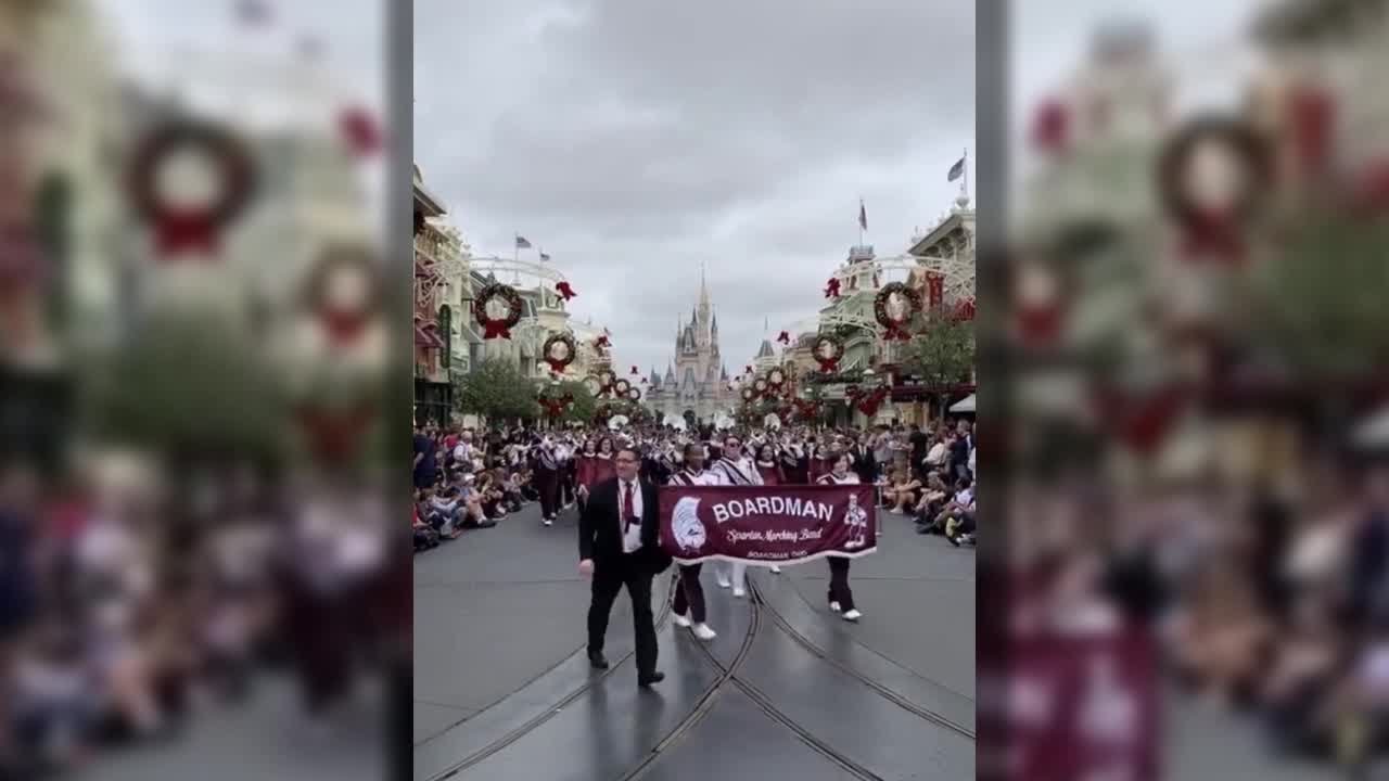 Boardman Marching Band parades down Main St. at Disney World - YouTube