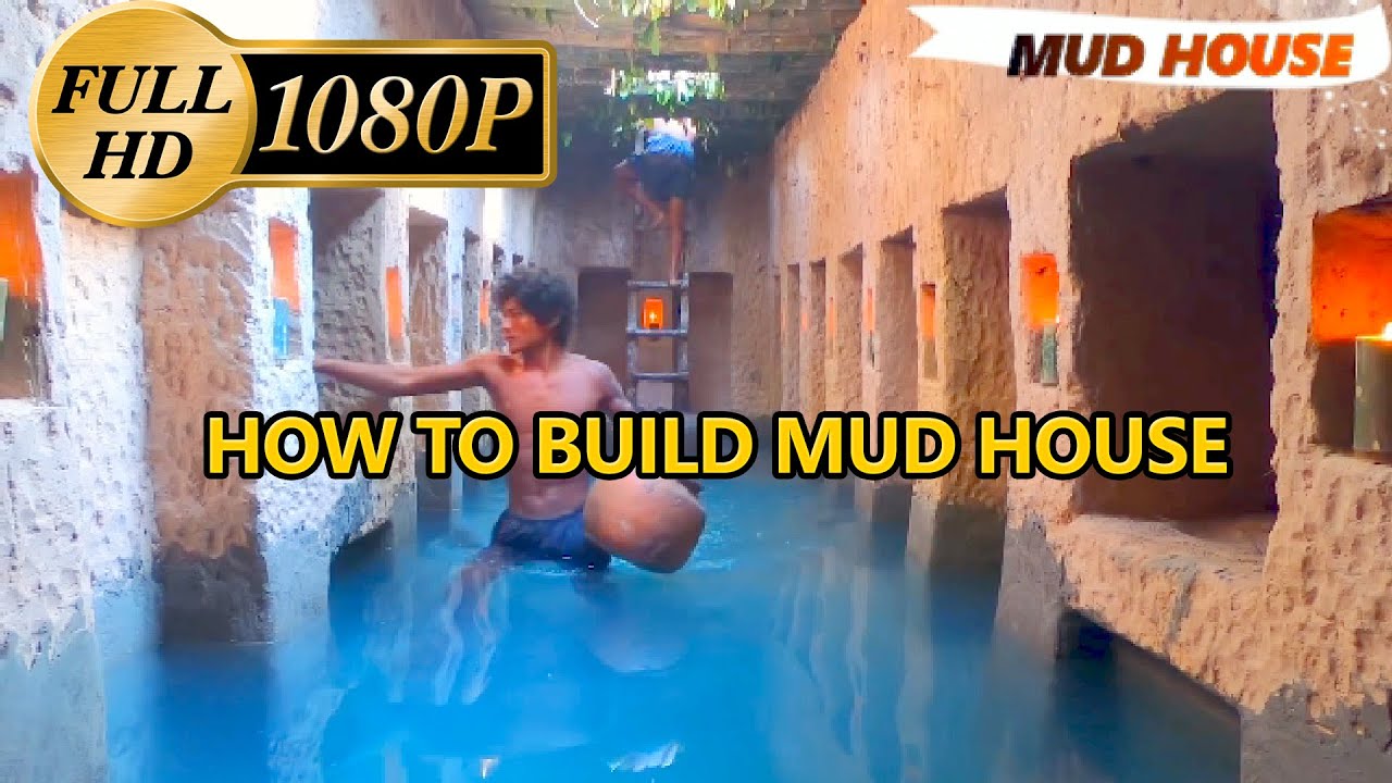 Build The Most Secret Mud House Wonderful Underground with Swimming ...