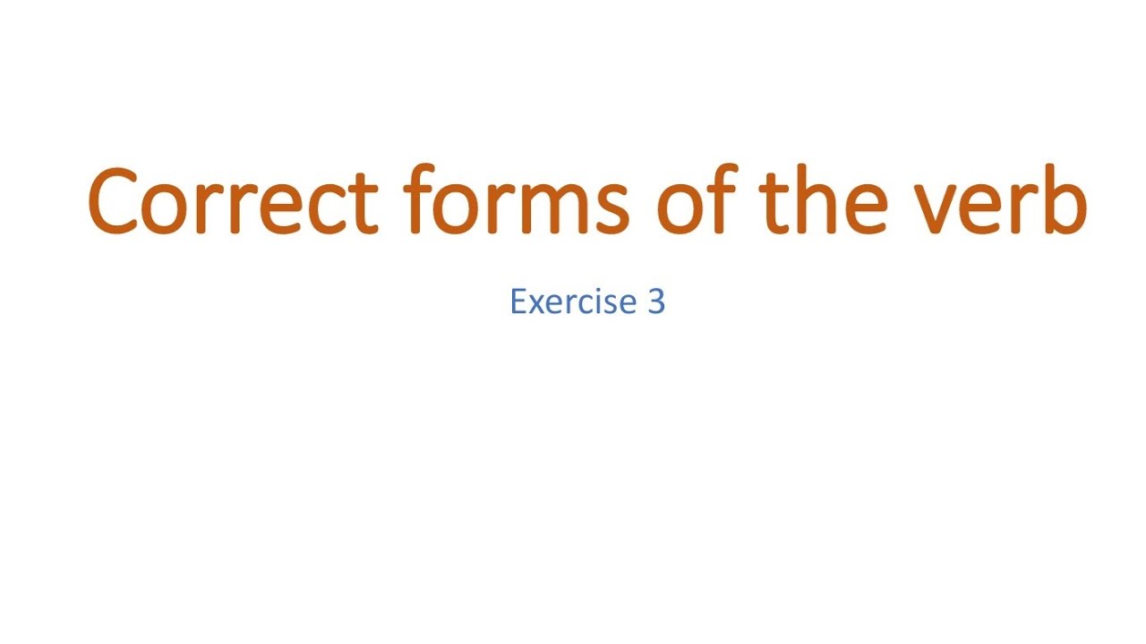 Correct forms of the verb | Exercise-3 | Class 10th & 11th | RBSE ...