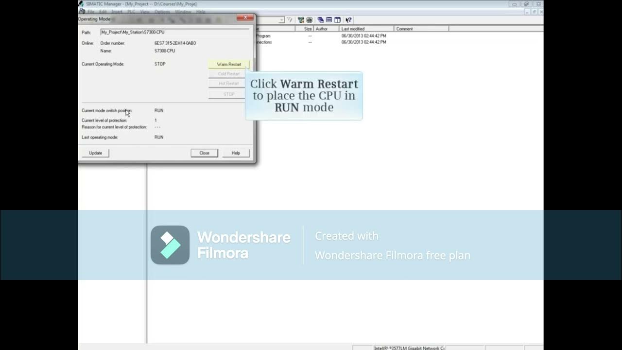 86: Stop and Start the PLC from SIMATIC Manager || Simatic Manager Step ...