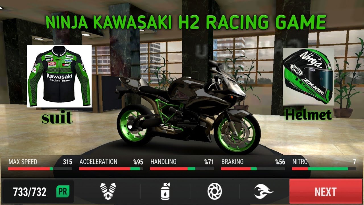 Ninja Kawasaki H2 racing game|| Racing Fever: Moto - YouTube