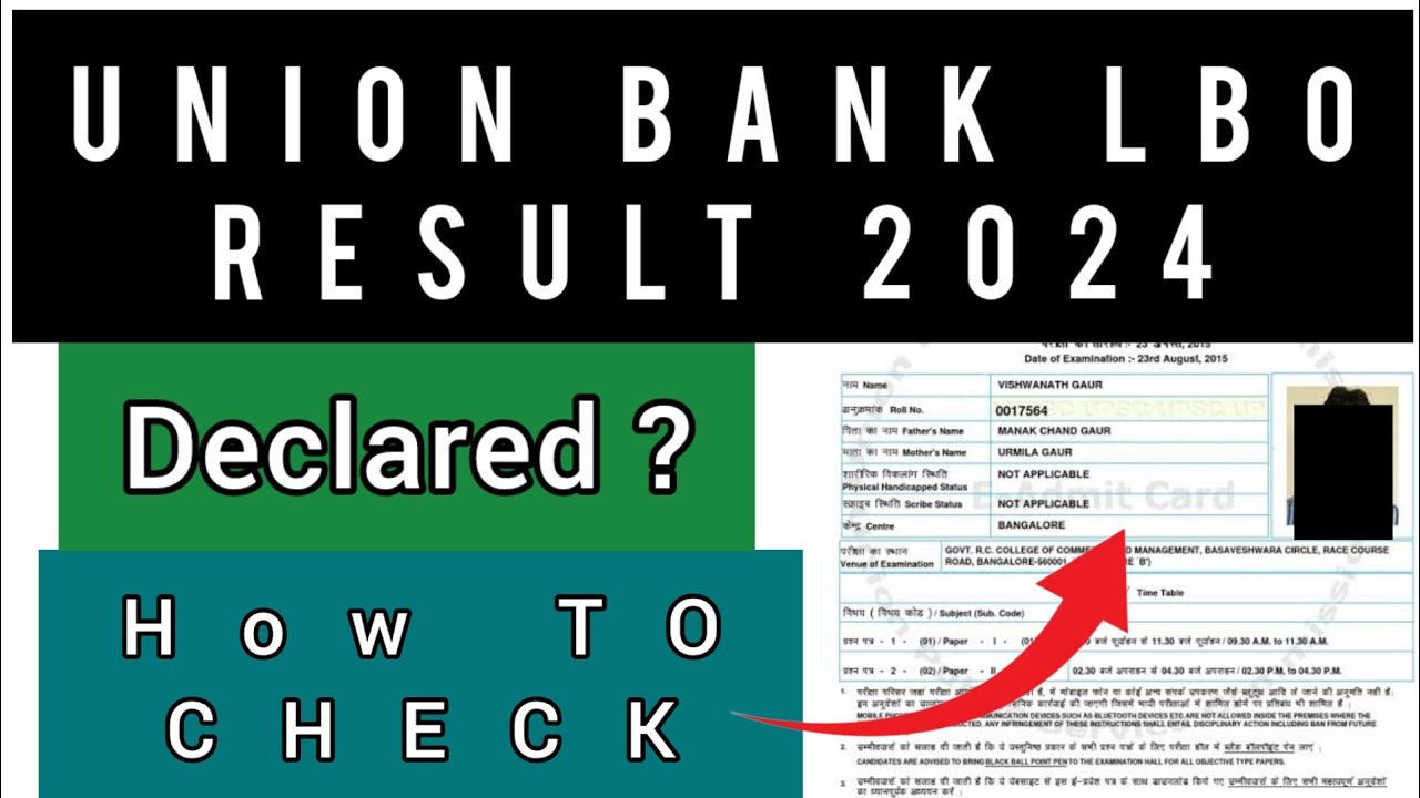 UNION Bank LBO Result 2024 | How To Check UNION Bank LBO Result 2025 ...