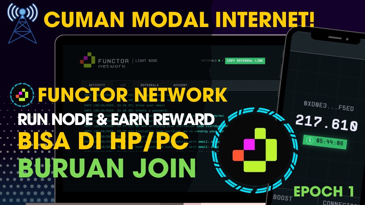 AIRDROP POTENSIAL JACKPOT | RUN NODE & EARN REWARD | FUNCTOR NETWORK AIRDROP!! - YouTube