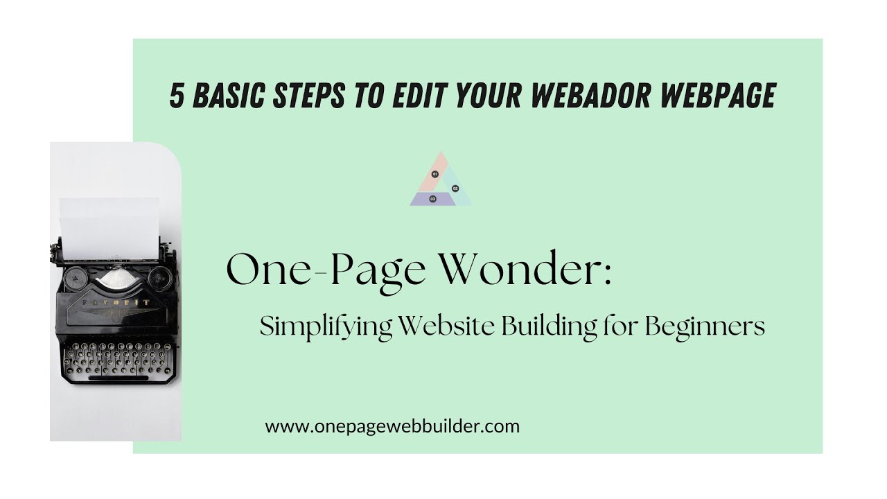5 Steps To Basic Editing For Your Webador Onepage Website - YouTube