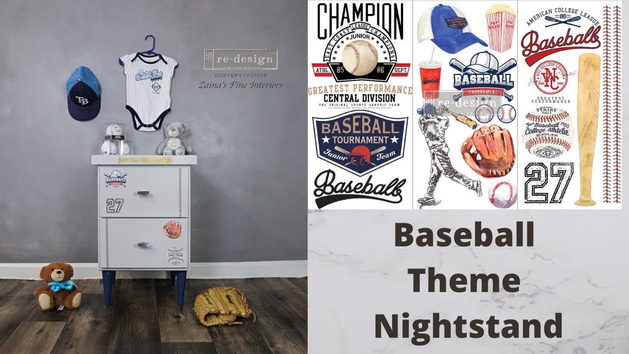 Baseball Theme Nightstand for NurseryRoom Furniture/Decor - YouTube