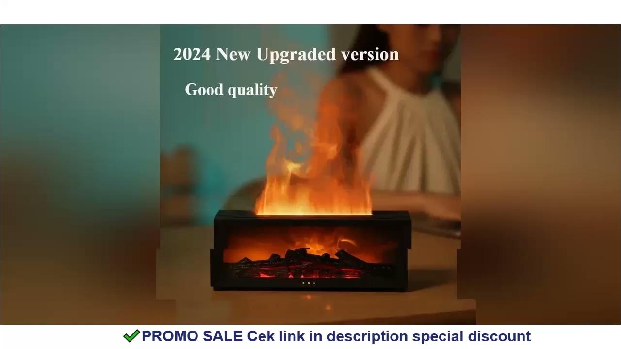 Upgraded fireplace flame humidifier bedroom lasting fragrance machine simulated flame ...