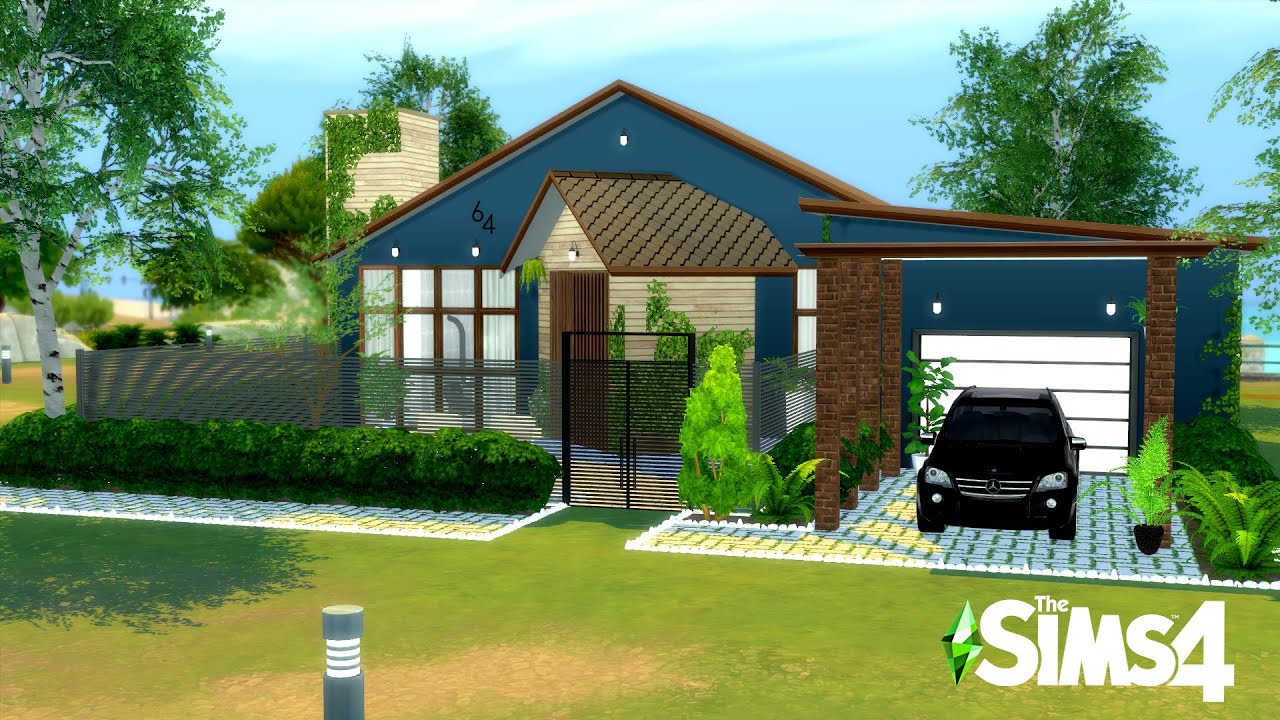 The Sims 4 // Luxury House for One Person // CC Speed Build - YouTube
