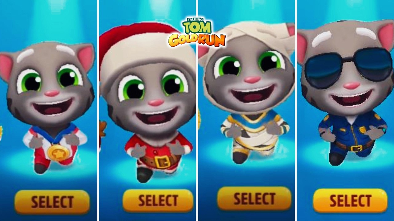 Talking Tom Gold Run STREET JAM-Champion Tom vs Santa Tom vs Mummy Tom ...