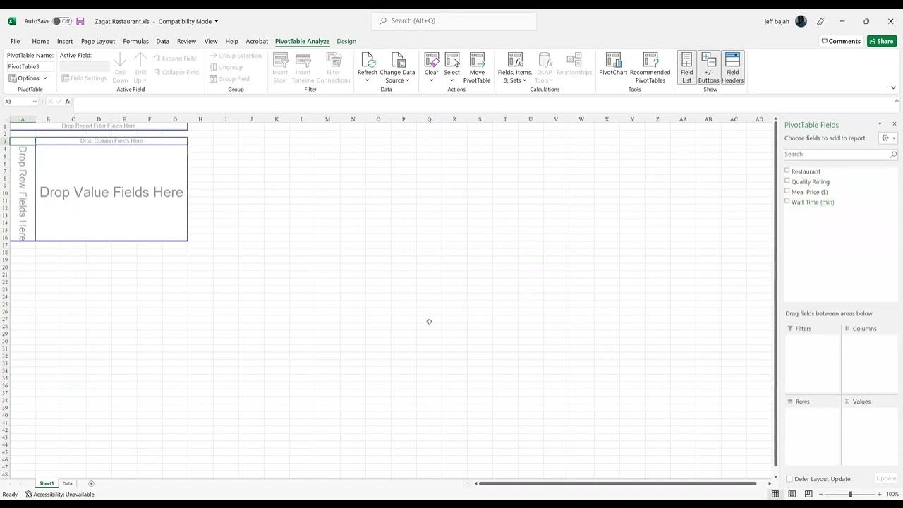 Creating Pivot Tables Part 1 - YouTube