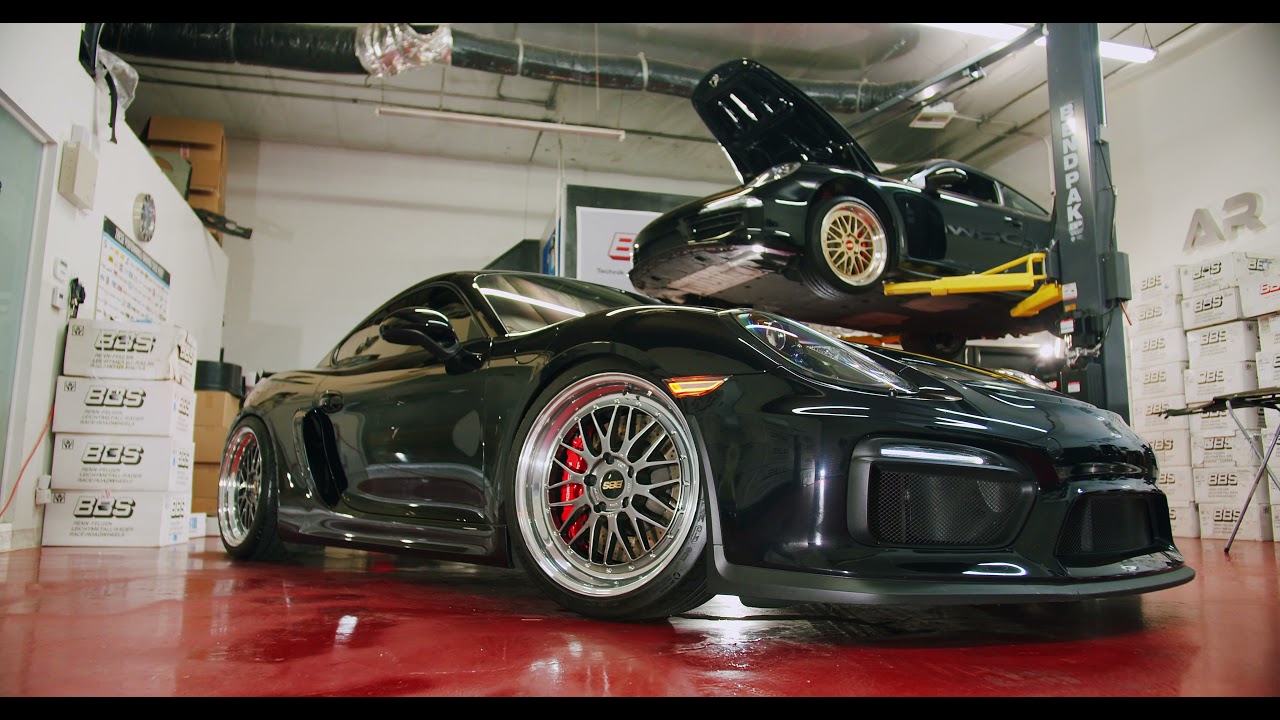 Porsche 981 GT4 on Custom BBS LM's - YouTube