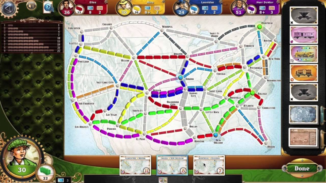 Let's Play Ticket to Ride - US 1910 Map Classic Variant - YouTube
