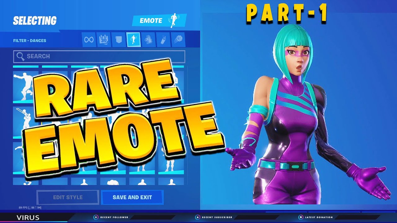 RARE WONDER! FORTNITE Skin LOCKER Showcase with 290 Dance Emotes! PART ...