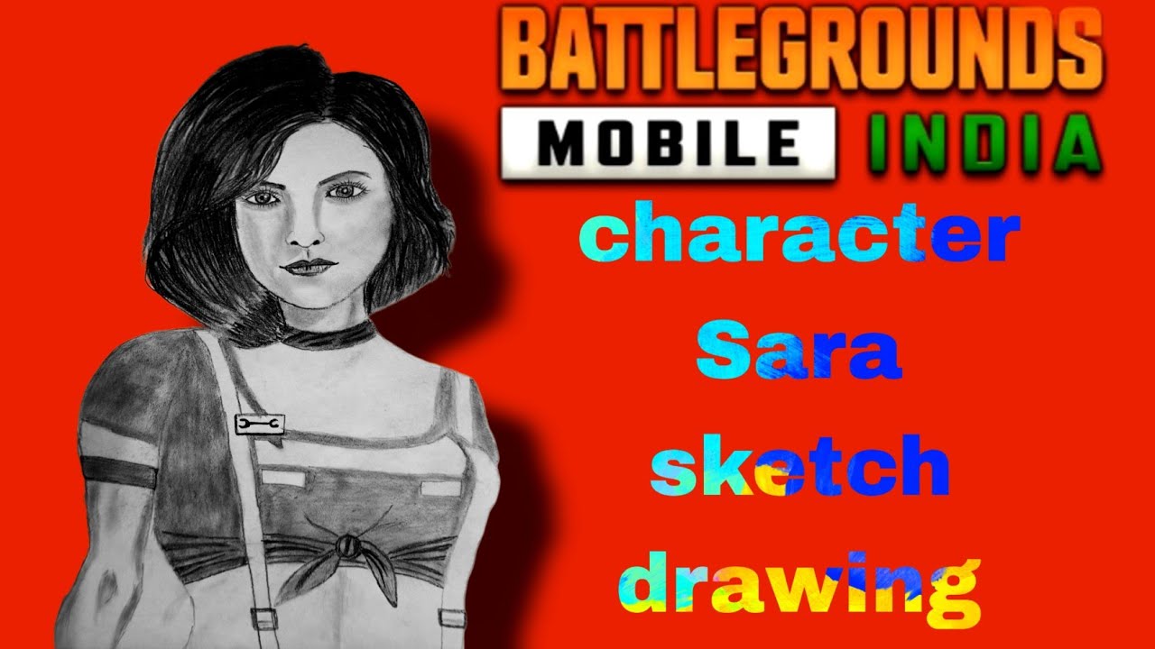 bgmi character Sara sketch drawing kaise kare/ how to draw bgmi ...