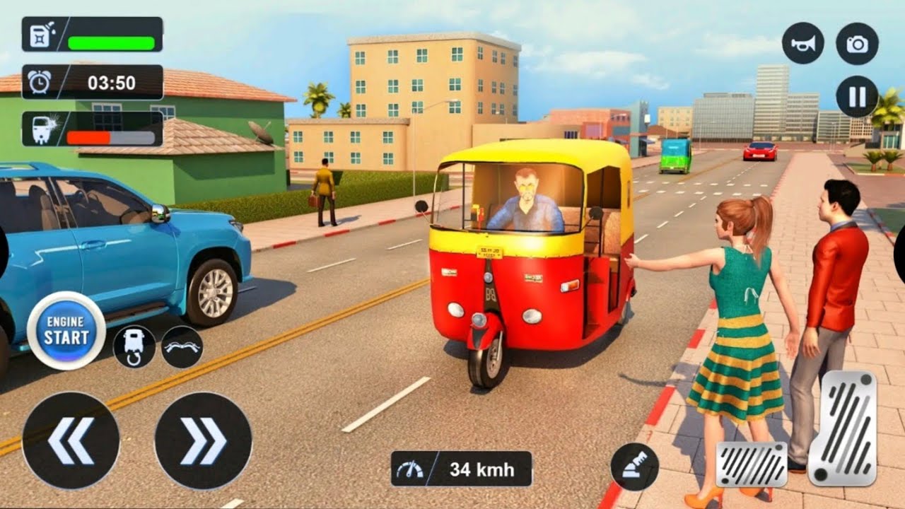 Indian Tuk Tuk Auto Rickshaw Driving - Delivering Pizza to Family in ...