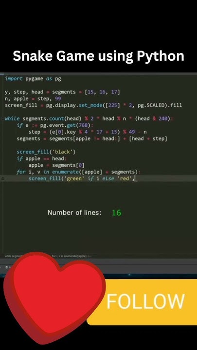 Snake Game Using Python #coding #reels#2025#games#snake #javascript#tech # ...