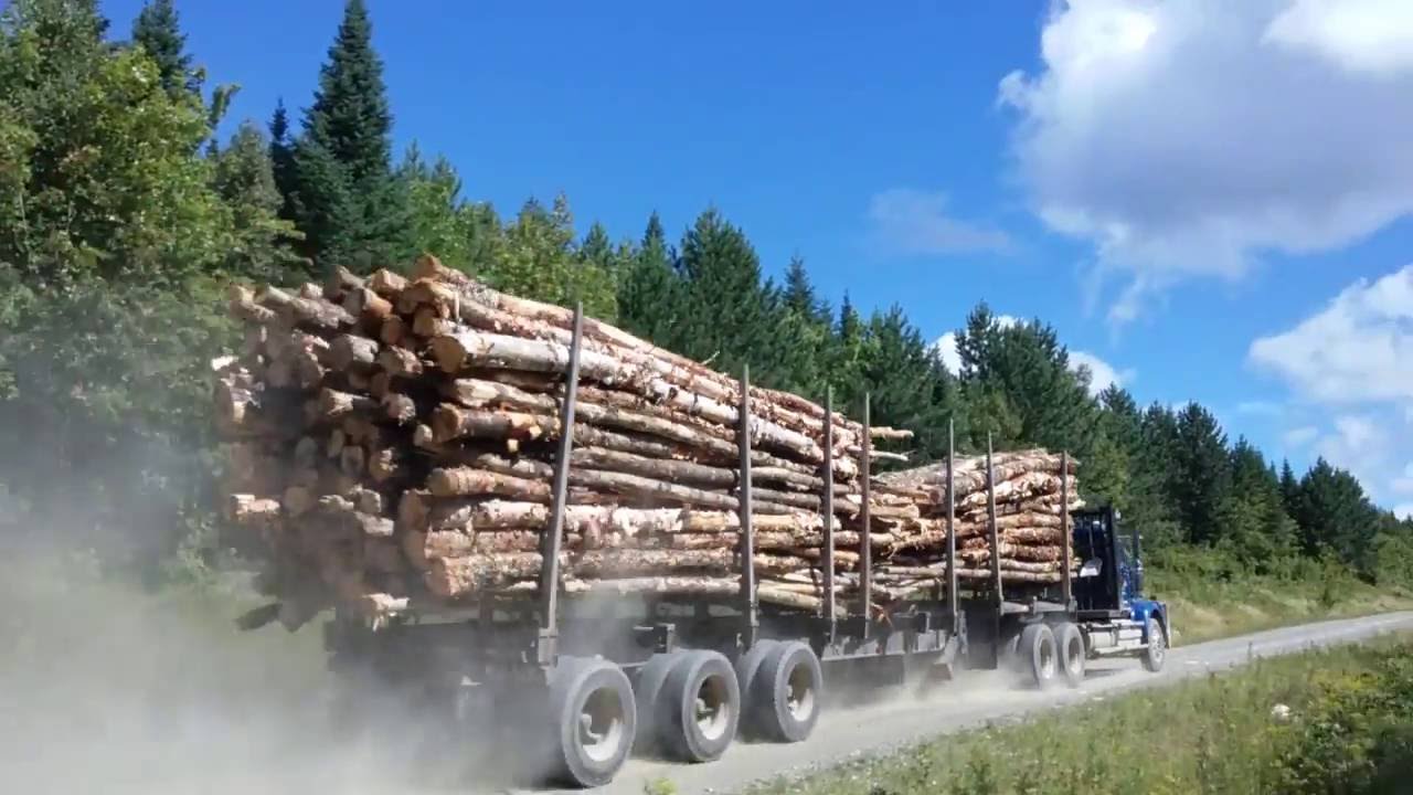 Logging truck in Maine - YouTube