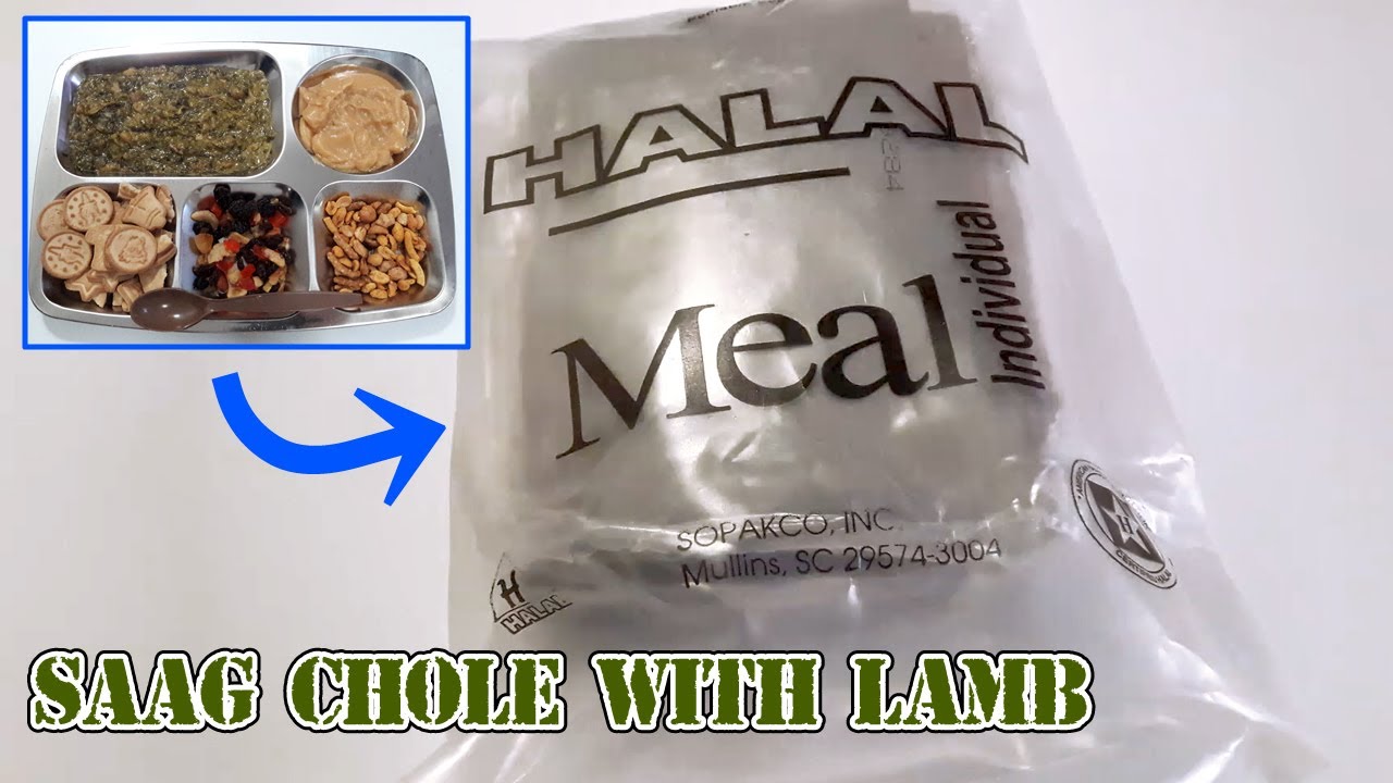 US HALAL MRE Saag Chole with Lamb | MRE review #01 - YouTube