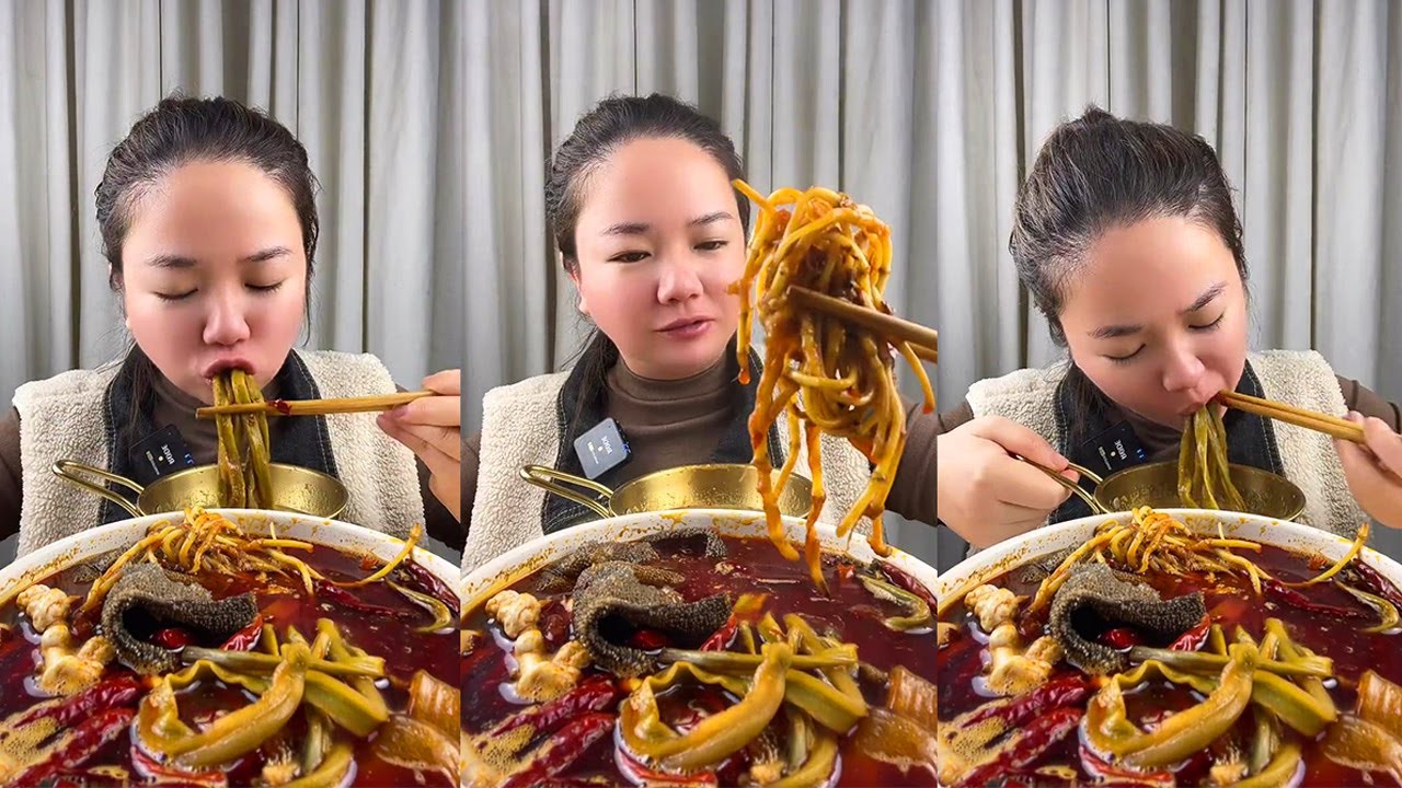Extra Spicy Hot Pot，chinese food eating show mukbang - YouTube
