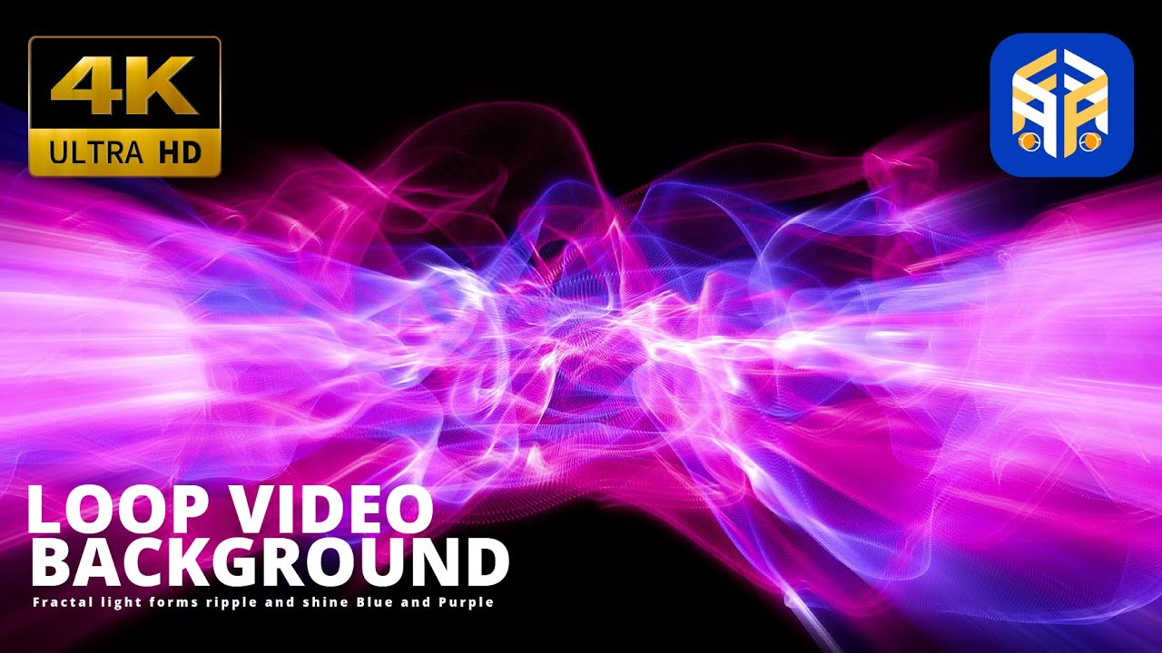 Free 4K Loop Video Background Fractal light forms ripple and shine Blue ...