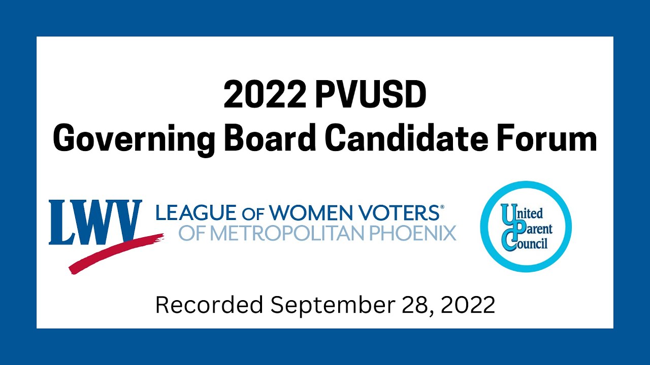 PVUSD Governing Board Candidate Forum - YouTube