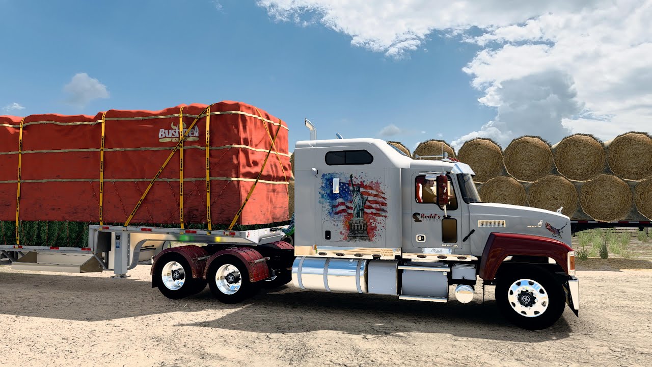 Custom Mack CHU613|Tarped Hay Cargo|American Truck Simulator. - YouTube