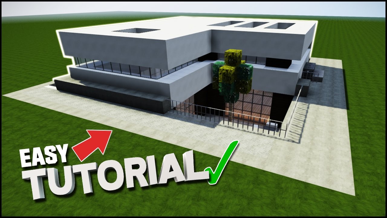 Minecraft House Tutorial: Stylish Modern House - Best House Tutorial ...