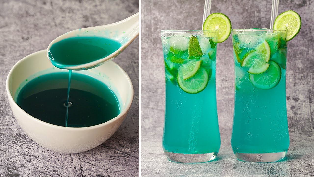 Blue Curacao Lemonade With Homemade Syrup | Blue Lagoon Mocktail ...