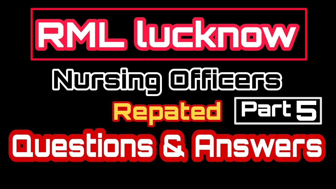 Rml privious year question paper | Rml Lucknow staff Nurse Preparation #rml - YouTube