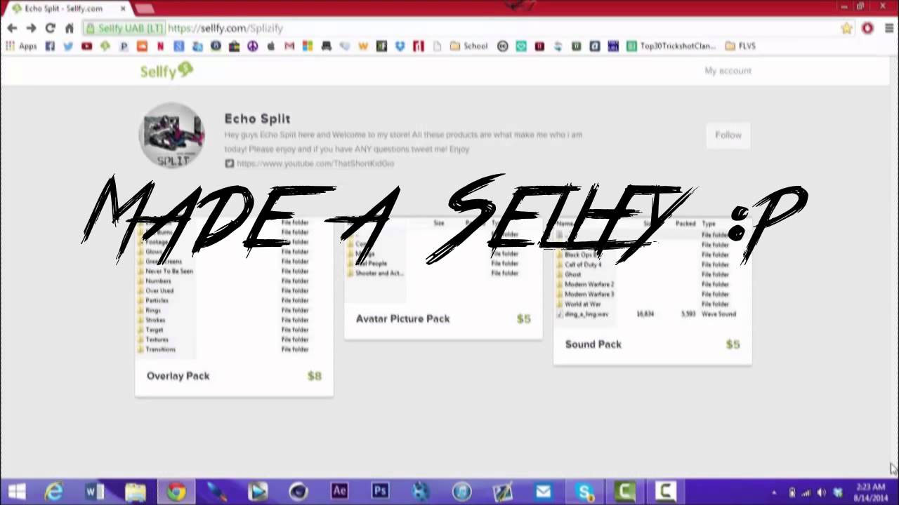 Made a Sellfy :p - YouTube