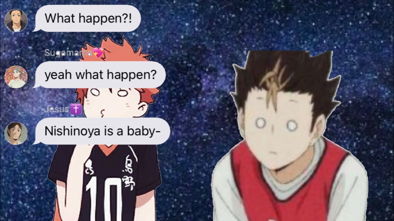 NISHINOYA IS A BABY?! - Haikyuu texting- Tendou Simp - YouTube