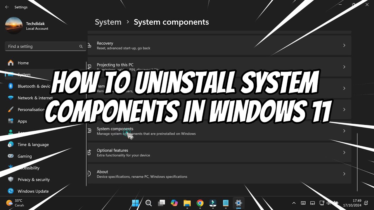 How to Uninstall System Components in Windows 11 - YouTube
