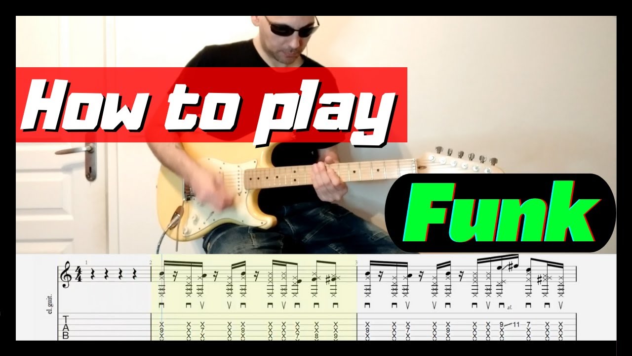 How to play funk rhythm on guitar TUTORIAL EZ Guitar1 - YouTube