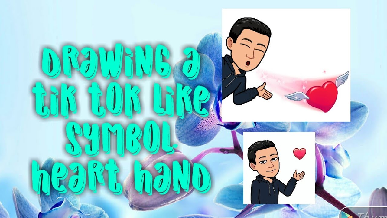 Drawing a cute heart hand.the tik tok symbol - YouTube