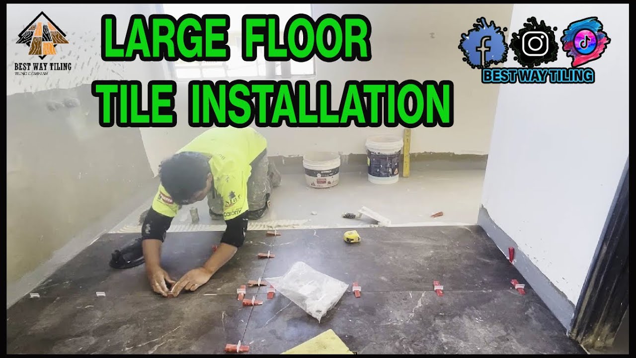 600x1200. How to install large floor tiles - YouTube