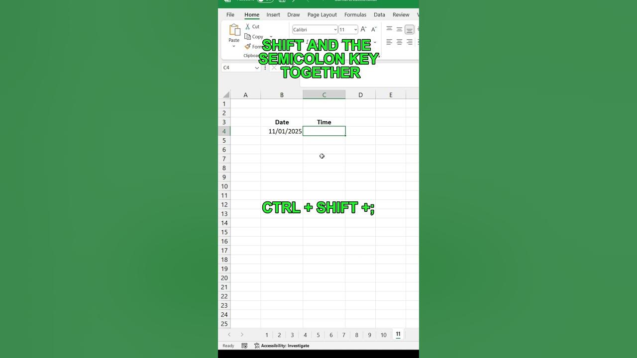 Excel Hack: Add Current Date & Time in Seconds! #excel #exceltricks #exceltips - YouTube