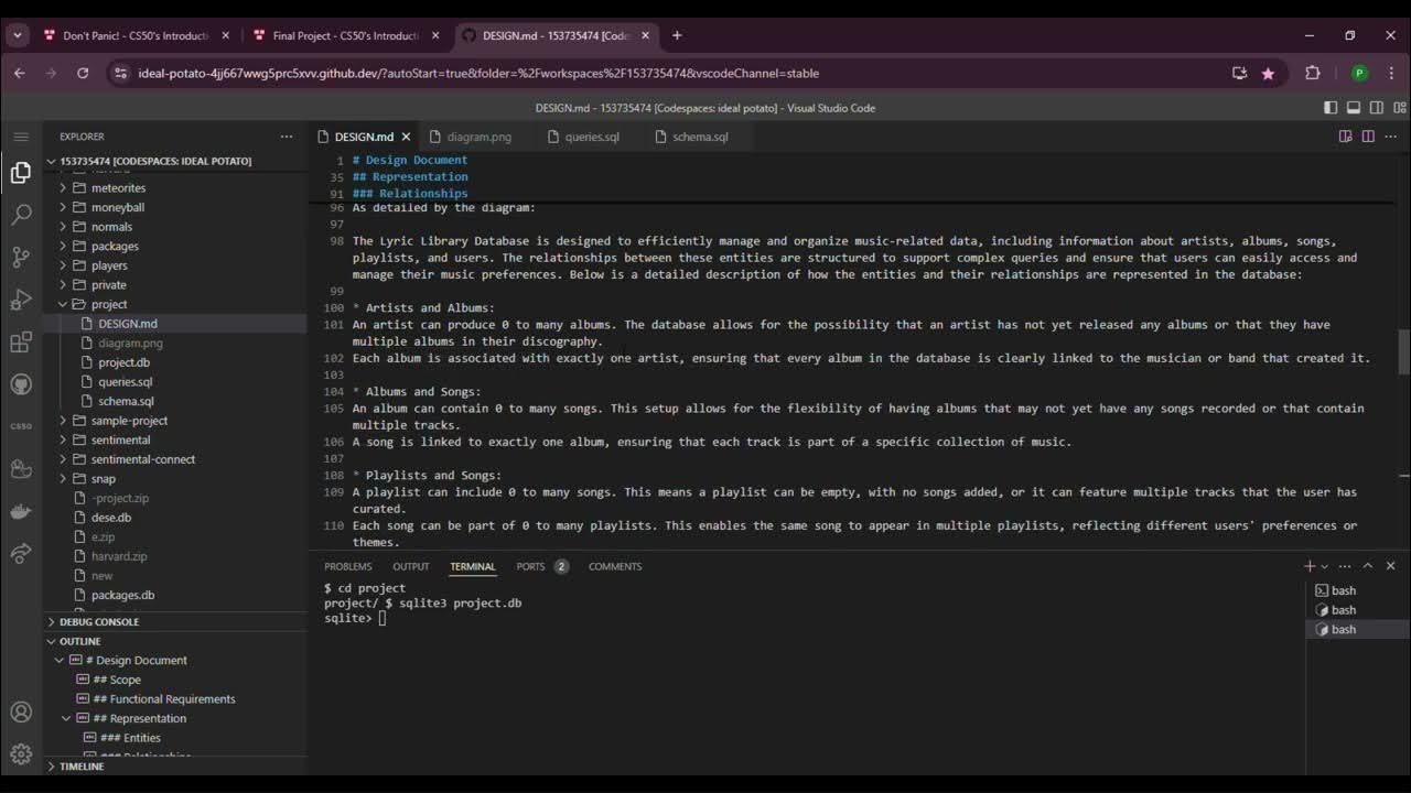 cs50's SQL final project overview - YouTube