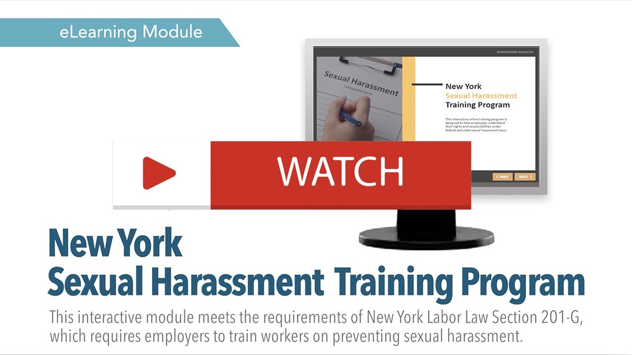 New York Sexual Harassment Elearning Training Program Youtube