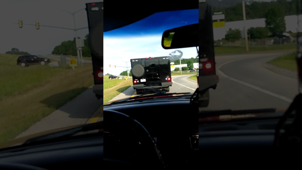 Convoy of unmarked military vehicles and 4 semi trucks - YouTube