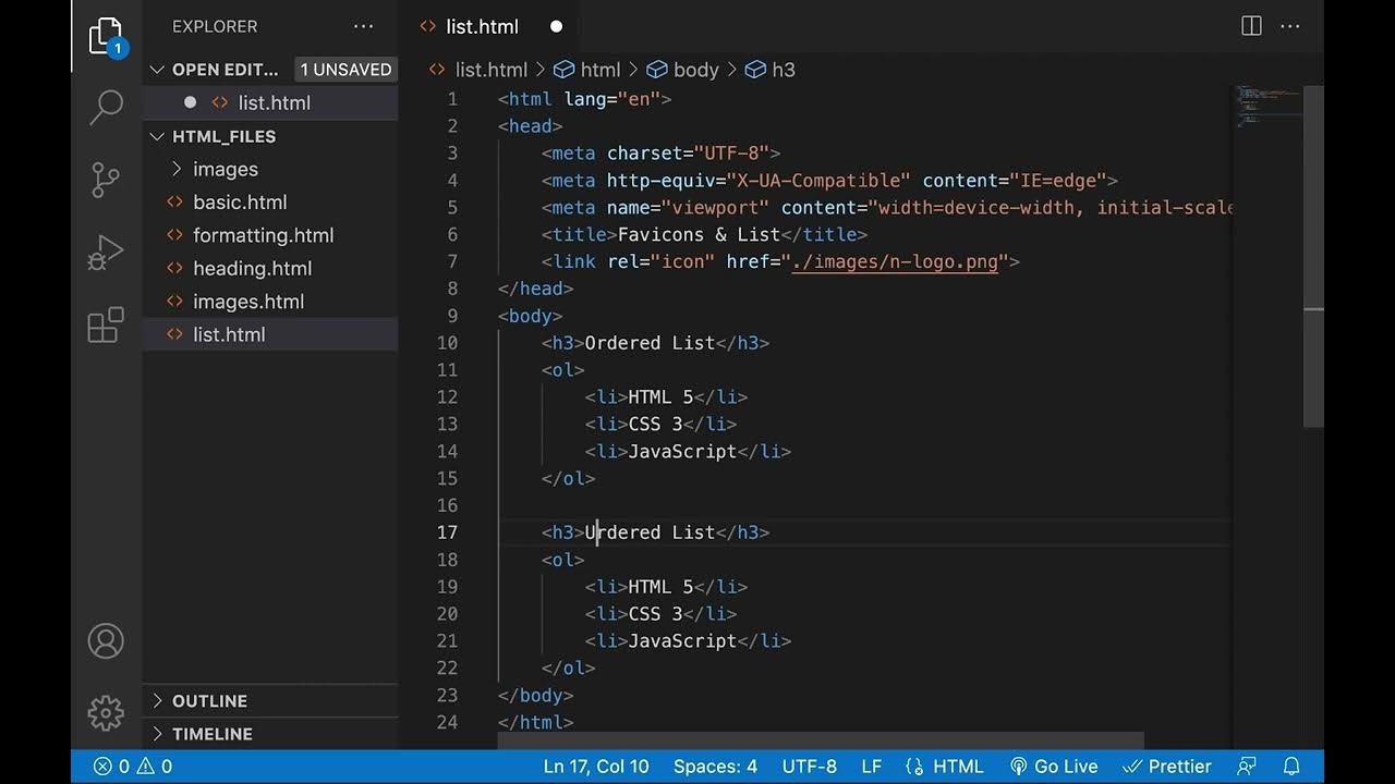 7 Favicons & List - HTML Crash Course | Frontend Web Development - YouTube