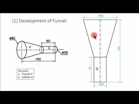 How to Draw Development of FUNNEL | Engineering Graphics - YouTube