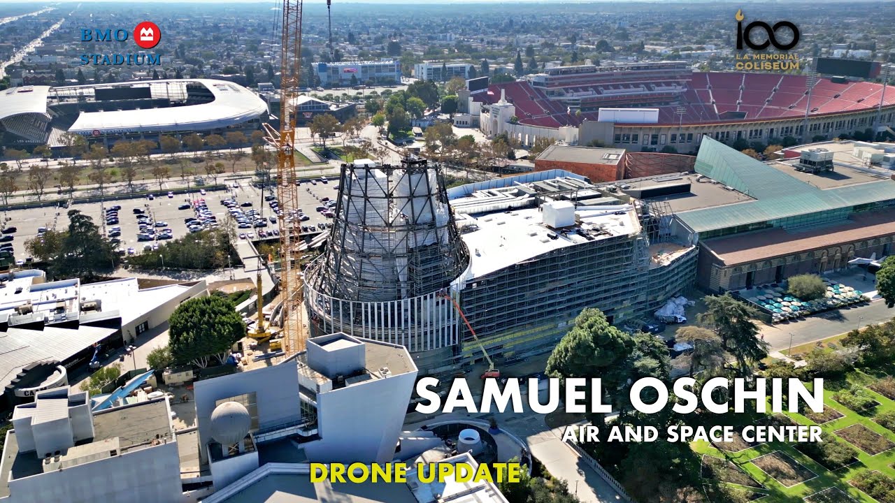 Space Shuttle Endeavour's new $400 Million CA Science Center Construction Update - YouTube